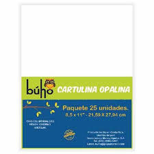 CARTULINA OPALINA 11x17 PAQ 25 HOJAS | Formularios Standard