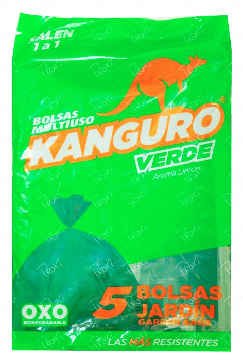BOLSA DE BASURA KANGURO VERDE GRANDE 9 UNS | Formularios Standard